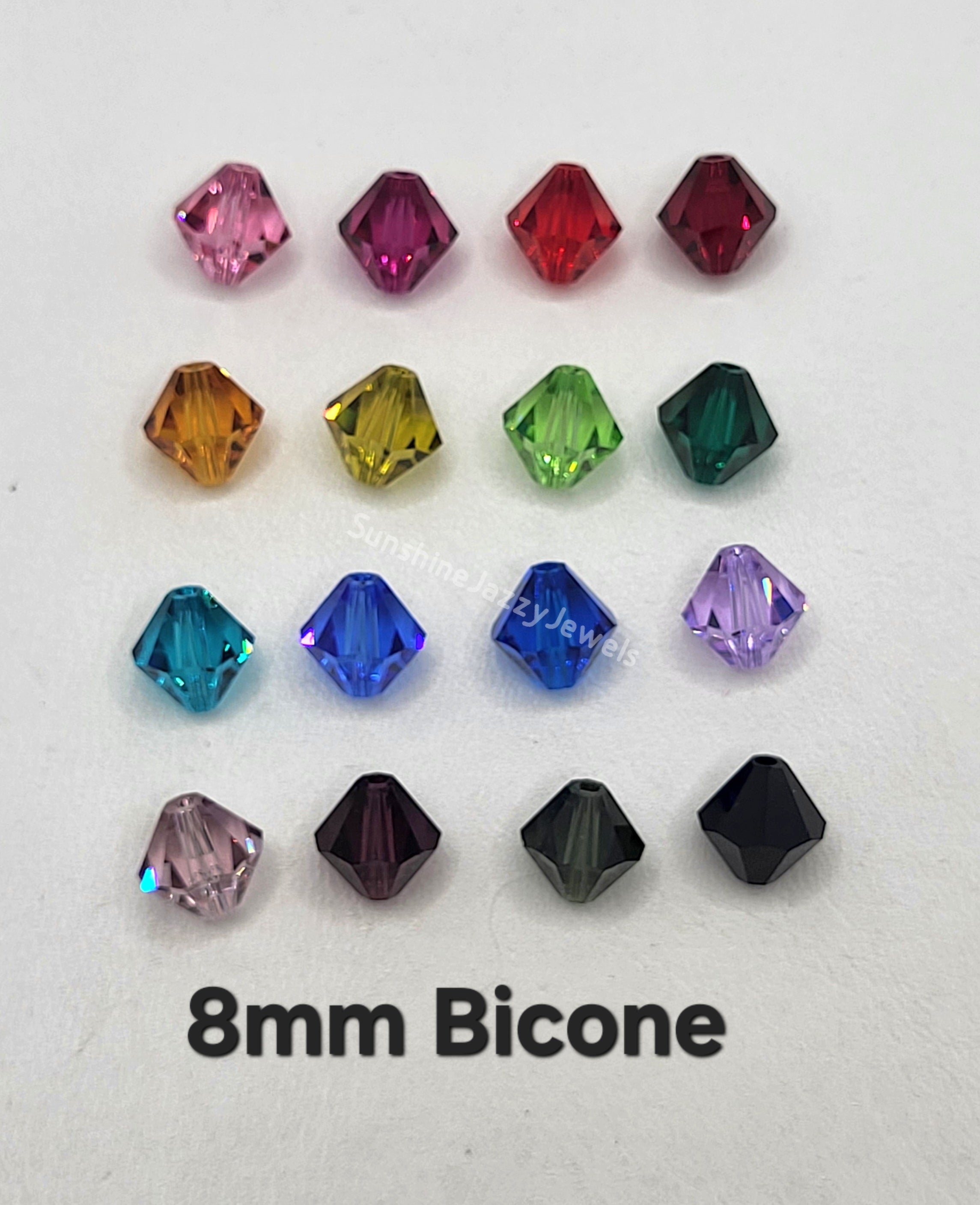 #5328 - Swarovski Crystal 8mm Bicone Beads; Classic Colors; 12pc per p ...